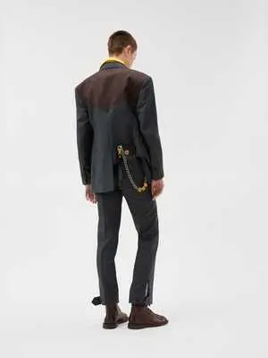 Versace Wool-mohair Formal Trousers - Grey