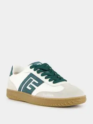 Balmain Swan Leather And Suede Trainers - Multicolour