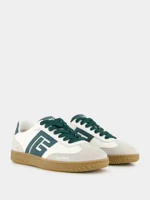 Balmain Swan Leather And Suede Trainers - Multicolour