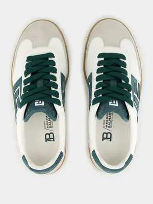 Balmain Swan Leather And Suede Trainers - Multicolour