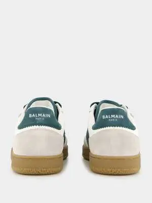 Balmain Swan Leather And Suede Trainers - Multicolour