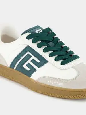 Balmain Swan Leather And Suede Trainers - Multicolour