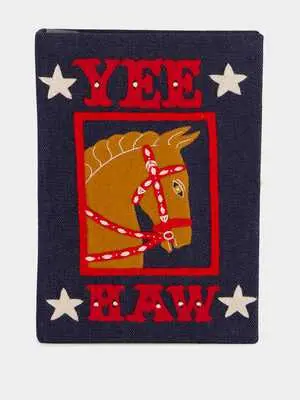 OLYMPIA LE-TAN Yee-haw Clutch - Blue