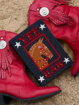 OLYMPIA LE-TAN Yee-haw Clutch - Blue