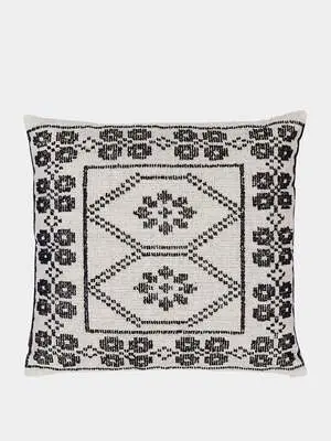 HOUSE OF CAPRICORN Inês Cotton And Linen Handmade Cushion - Black