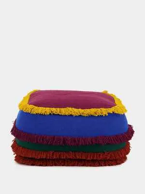 HOUSE OF CAPRICORN Descontinuado Handmade Barrocal Multicoloured Wool Ottoman - Multicolour
