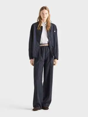 Prada Straight-fit Silk Pants - Blue