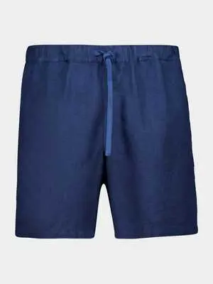 120% Lino 120% Lino Linen Bermuda Shorts Blue