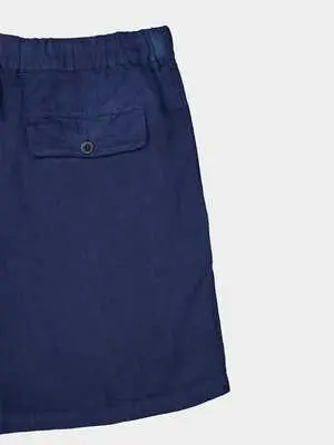 120% Lino Linen Bermuda Shorts - Blue