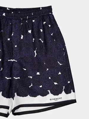Givenchy Silk Floral Shorts - Blue