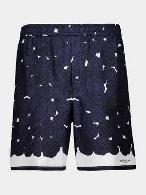 Givenchy Silk Floral Shorts - Blue