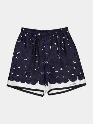 Givenchy Silk Floral Shorts - Blue