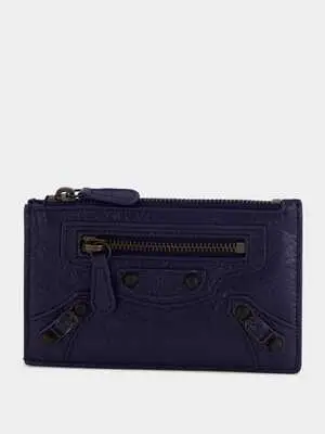 Balenciaga Le City Dark Maree Lambskin Card Holder - Blue