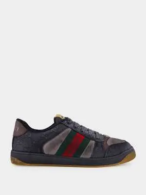 Gucci Dark Gg Monogram Low-top Sneakers - Blue