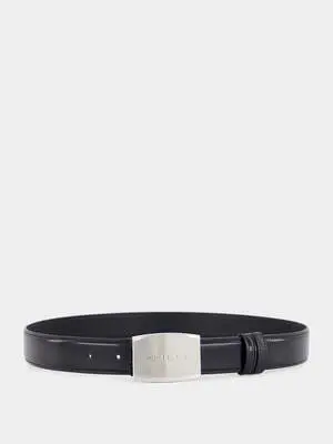 Gucci Calfskin Belt With Engraved Buckle - Black