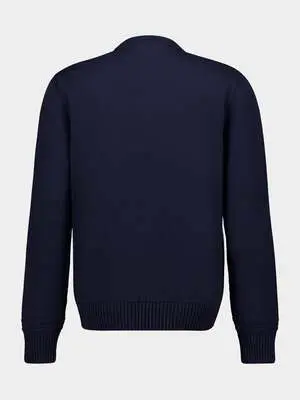 Gucci Cotton Wool Sweater With Intarsia - Blue