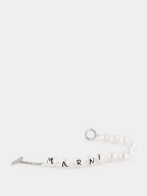 Marni Pearl Logo Bracelet - White