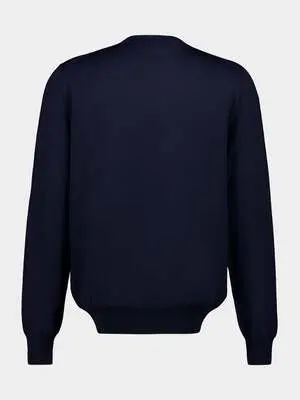 Alexander McQueen Logo Wool Jumper - Blue
