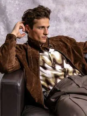 Alexander McQueen Suede Blouson Jacket - Brown