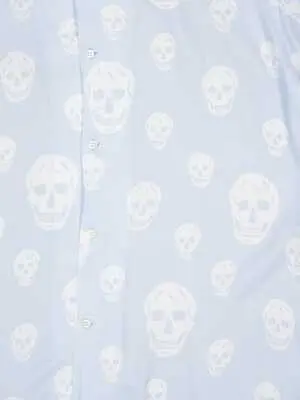 Alexander McQueen Light Skull Print Hawaiian Shirt - Blue