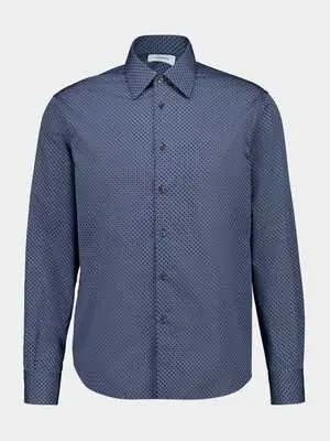 FERRAGAMO Navy Monogram Shirt - Blue
