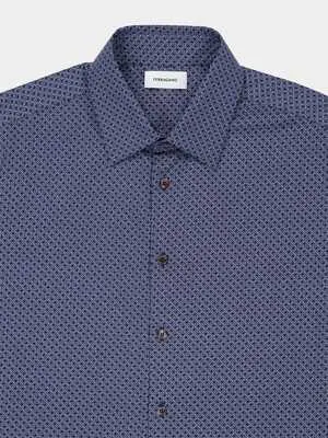 FERRAGAMO Navy Monogram Shirt - Blue