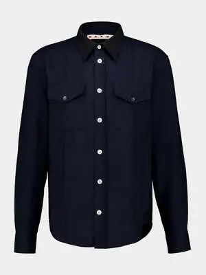 Marni Virgin Wool Long-sleeve Shirt - Blue