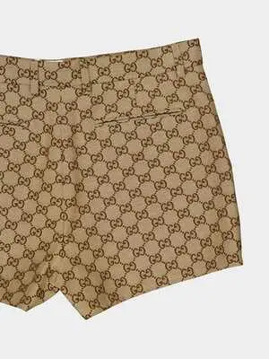 Gucci Gg Canvas Mini Shorts - Beige