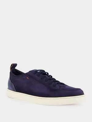 Santoni Suede Calf Leather Sneakers