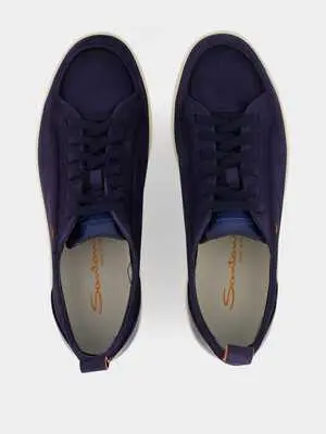 Santoni Suede Calf Leather Sneakers