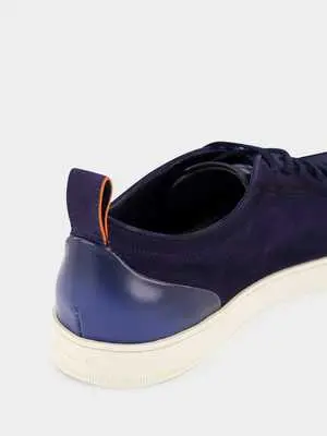 Santoni Suede Calf Leather Sneakers