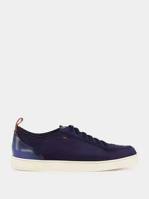 Santoni Suede Calf Leather Sneakers