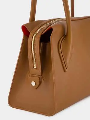 CHRISTIAN LOUBOUTIN Cuoio Venus Medium Calf Leather Shoulder Bag - Brown