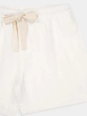 Commas Linen Lounge Shorts - White