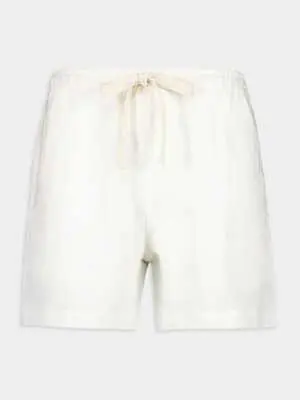 Commas Linen Lounge Shorts - White