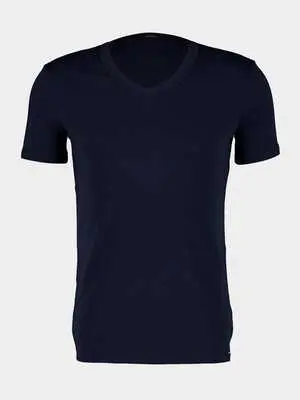 TOM FORD Navy V-neck T-shirt - Blue