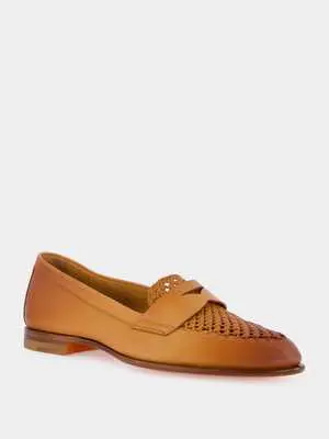 Santoni Light Calf Leather Loafers - Brown