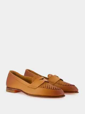 Santoni Light Calf Leather Loafers - Brown