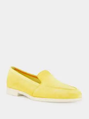 Santoni Suede Calf Leather Loafers - Yellow