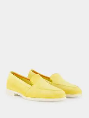 Santoni Suede Calf Leather Loafers - Yellow