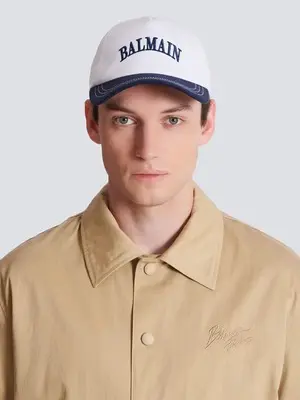 Balmain Two-tone Cotton Vintage Cap - Blue