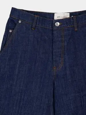 AMI Paris Cotton Balloon Fit Jeans - Blue