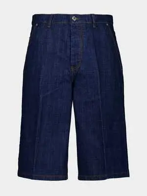 AMI Paris Loose Fit Denim Shorts - Blue