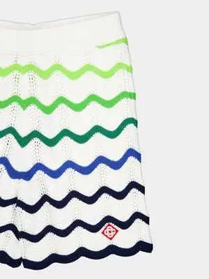 Casablanca Wave Knit Cotton Shorts
