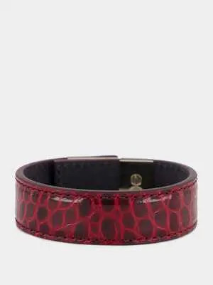 TOM FORD Ruby Leather And Brass Bracelet - Red