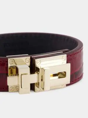 TOM FORD Ruby Leather And Brass Bracelet - Red