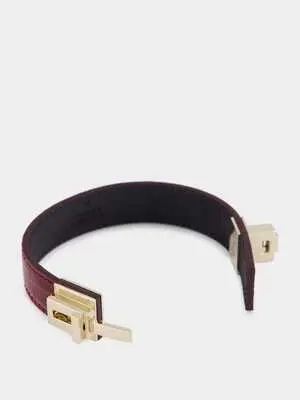 TOM FORD Ruby Leather And Brass Bracelet - Red