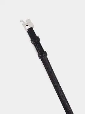 COURREGES Ac Naplack Leather Belt - Black