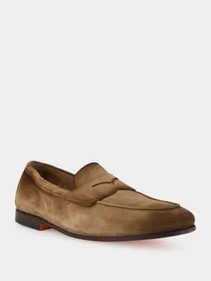 Santoni Suede Carlo Loafers