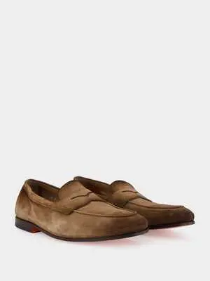 Santoni Light Suede Carlo Loafers